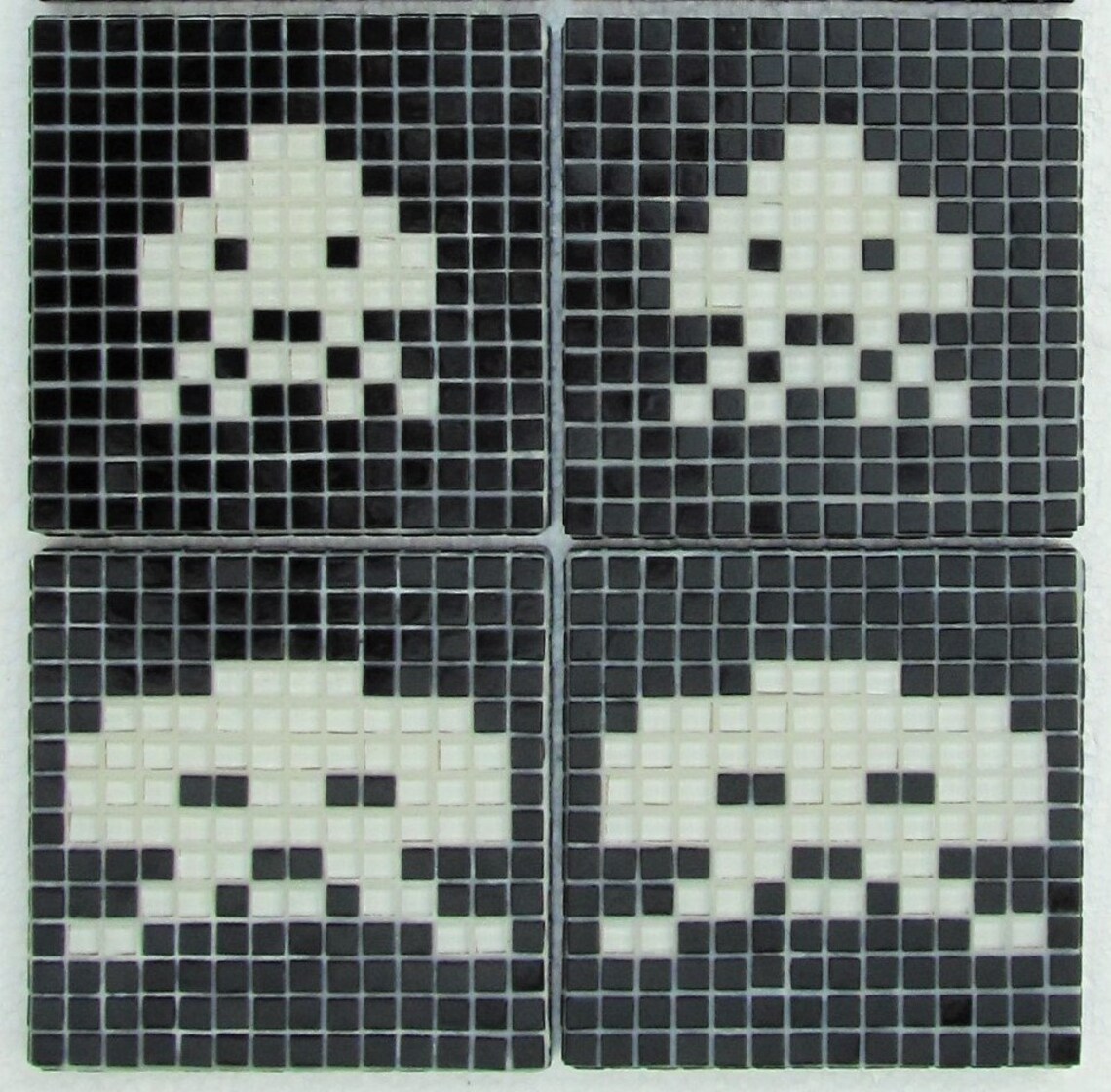 Original Space Invaders Mosaic Wall Art Set of Three Vintage Arcade Game Vintage Video Game ...