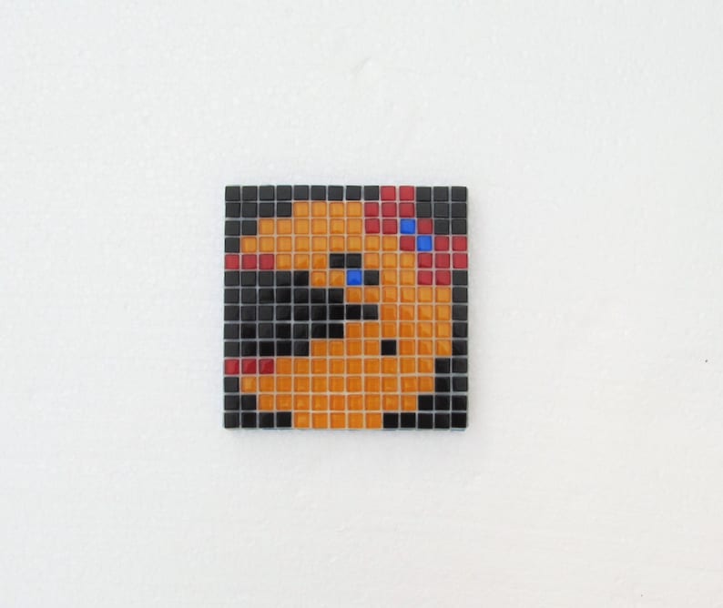 Original Pacman Mosaic Wall Art; Miss Pacman; Vintage Video Game; Glass ...