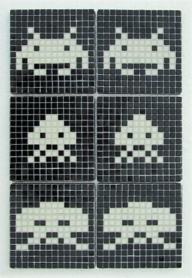 Original Space Invaders Mosaic Wall Art; Set of Six; Vintage Arcade ...