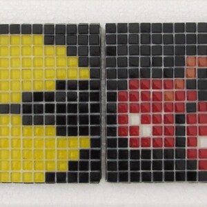 Original Pacman Mosaic Wall Art; Miss Pacman; Vintage Video Game; Glass ...