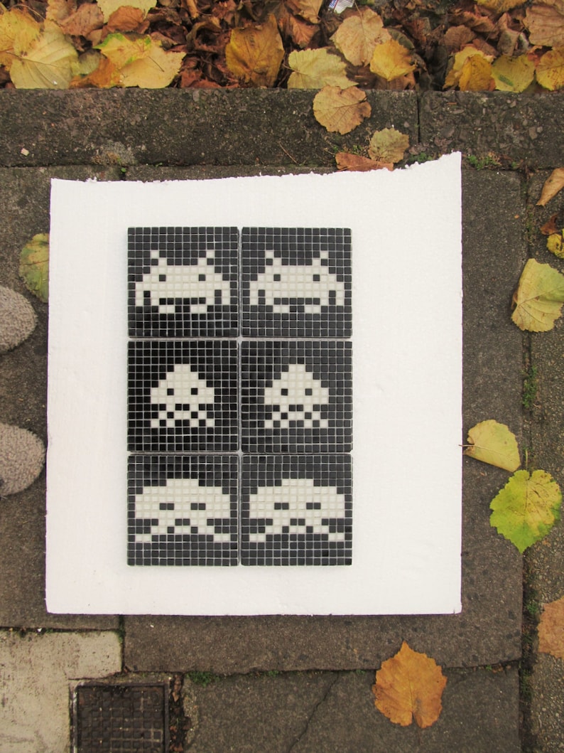 Original Space Invaders Mosaic Wall Art; Set of Three; Vintage Arcade ...