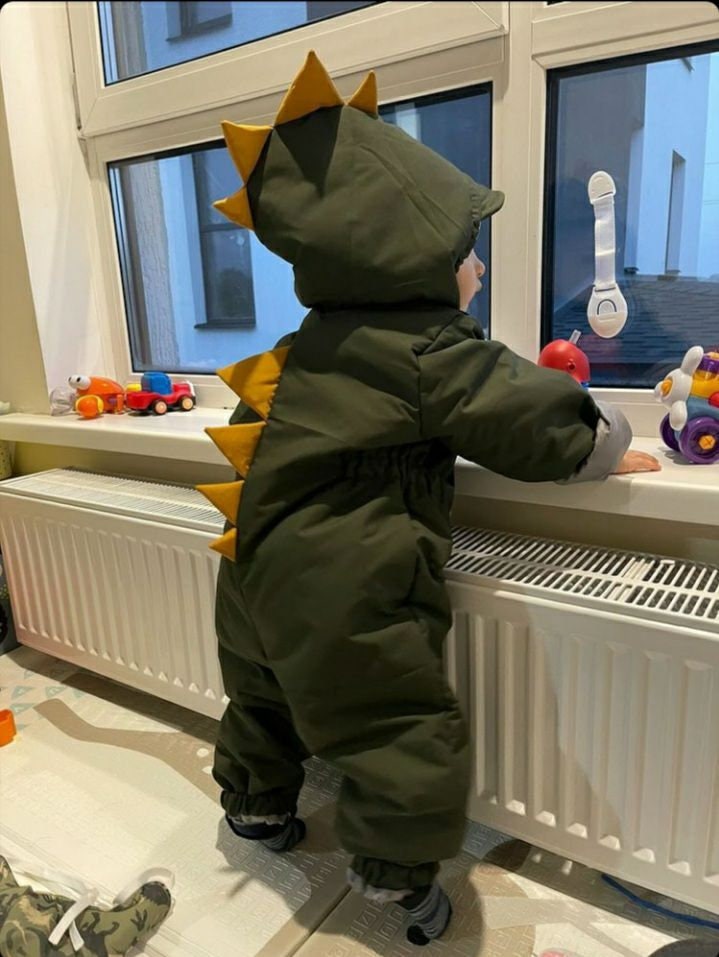Khaki Pramsuit Dino for Kids, Snowsuit 1-3years, Baby Snowsuits, Winter ...