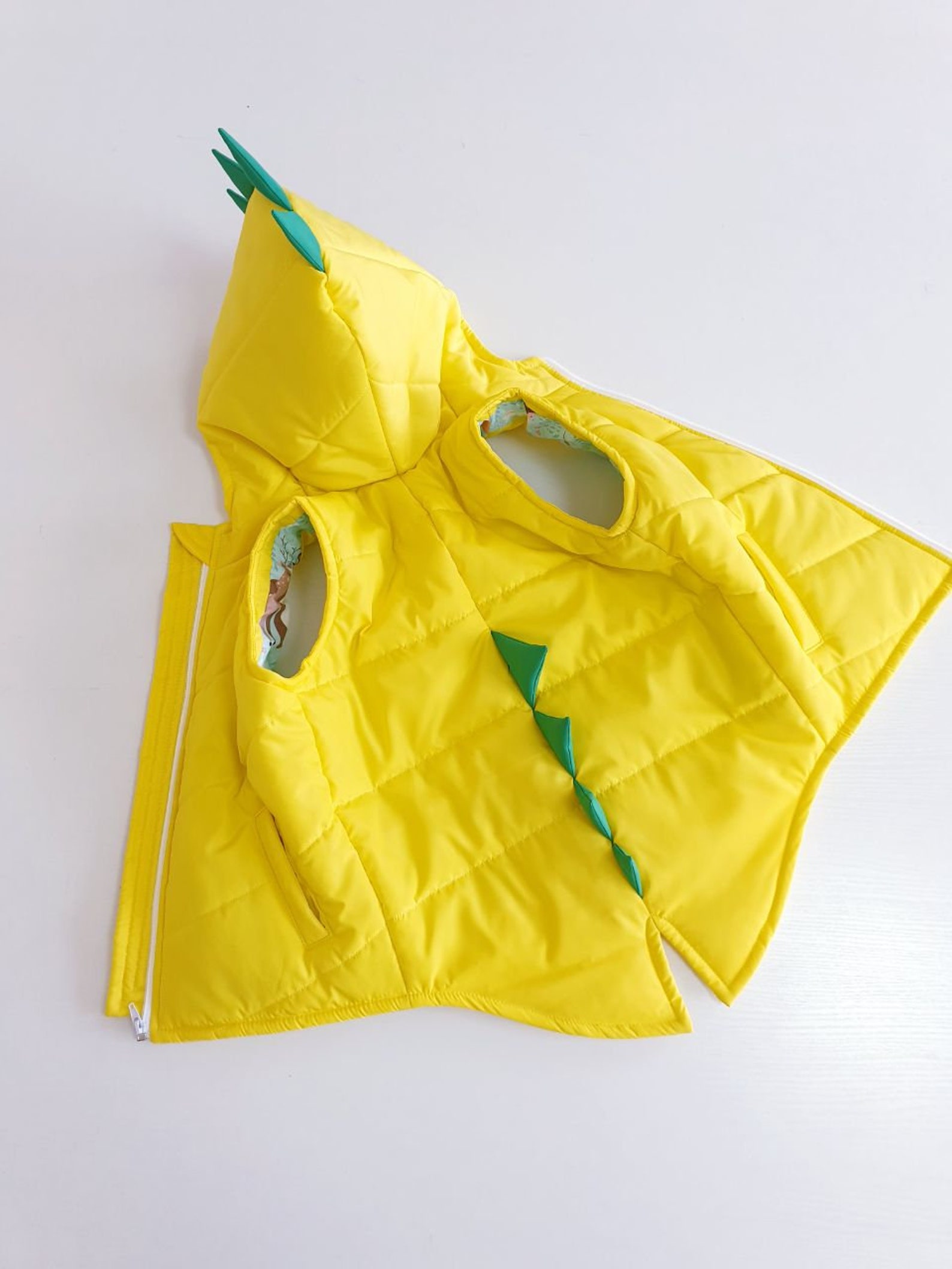 Yellow Dino Kids Vest Dinosaurvcostume Birthday Party Halloween Gift ...