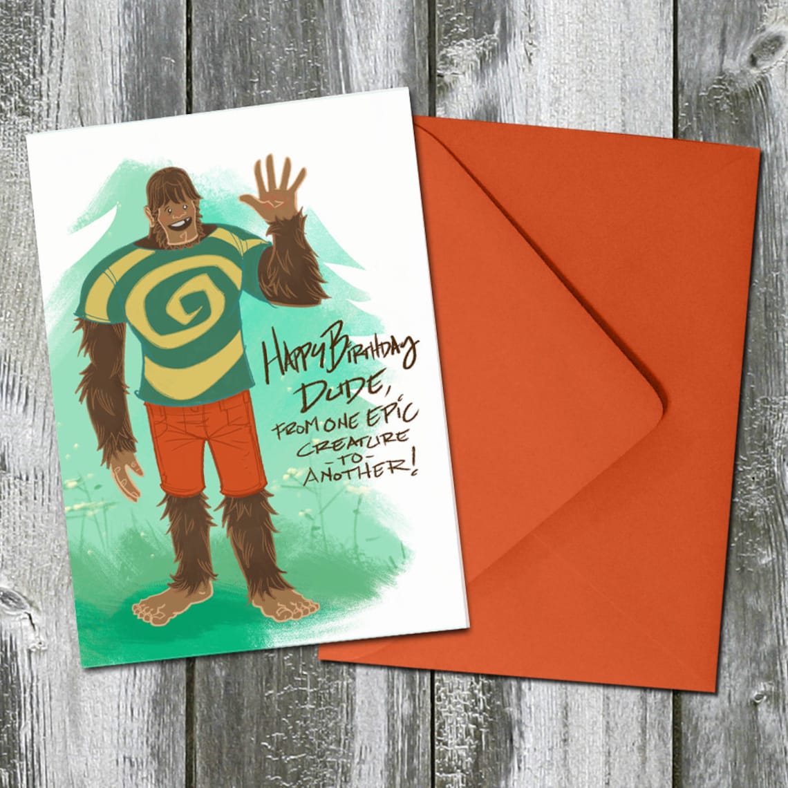 Tiny Bigfeet Bigfoot Birthday Card - Etsy Denmark