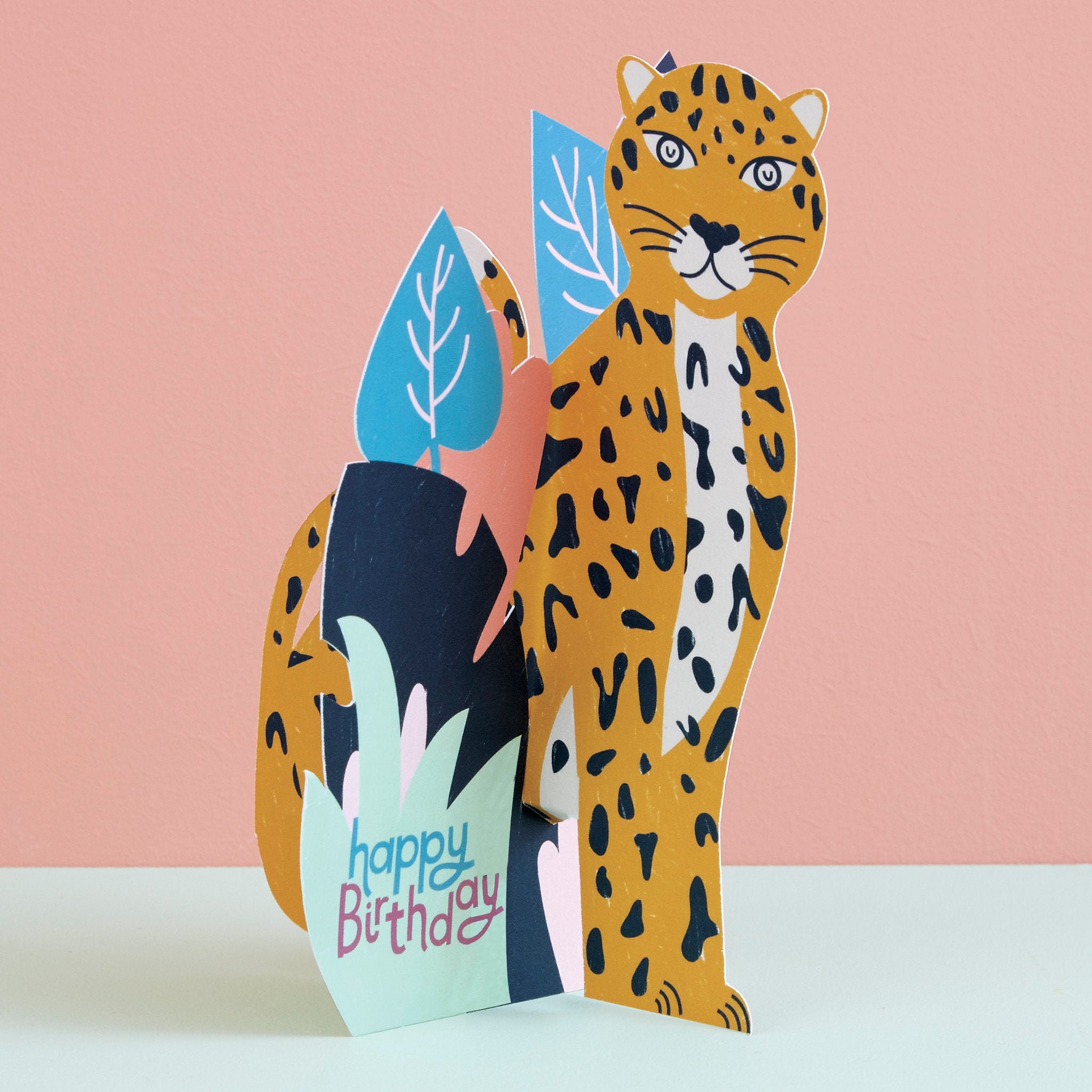 Happy Birthday Card Leopard - Etsy