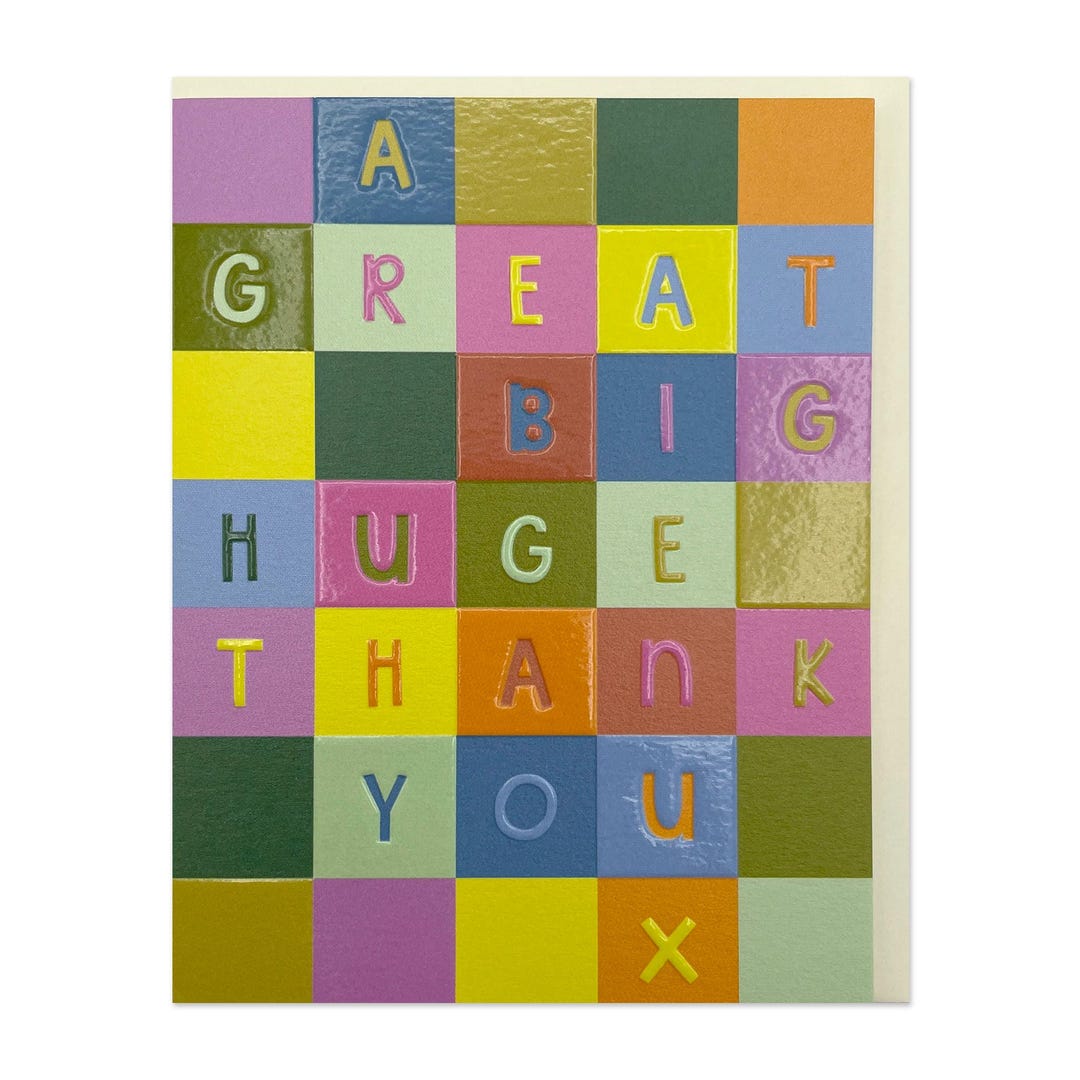 A Great Big Huge Thank You | Mini Greeting Card | Bright and Colourful ...