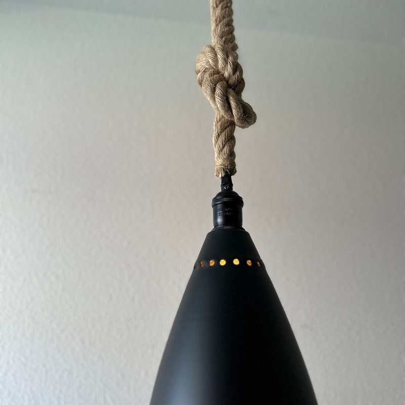 Black Rope Pendant Light - Etsy