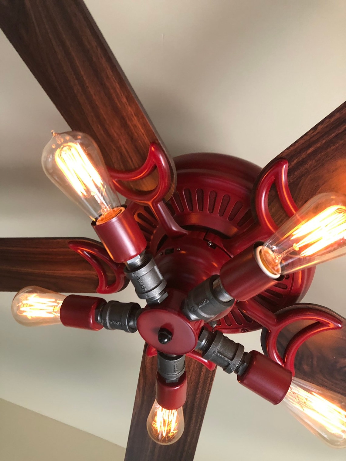 Industrial Vintage Red Fan | Etsy