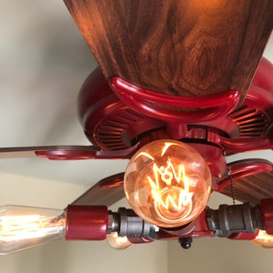 Industrial Vintage Red Fan - Etsy
