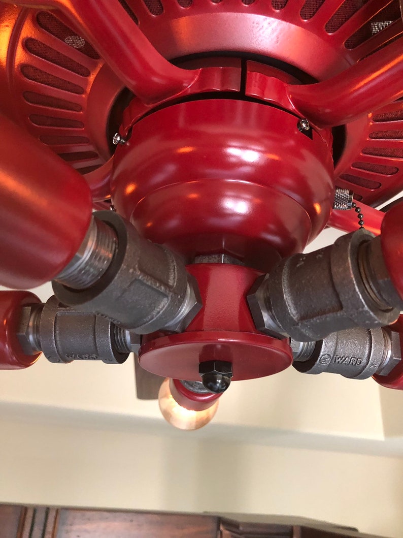Industrial Vintage Red Fan - Etsy