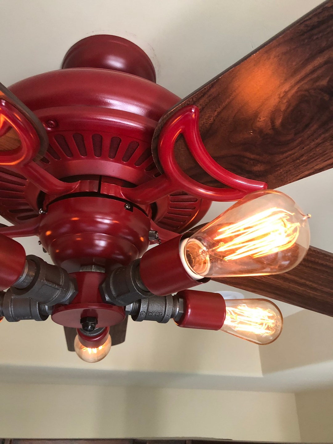 Industrial Vintage Red Fan - Etsy