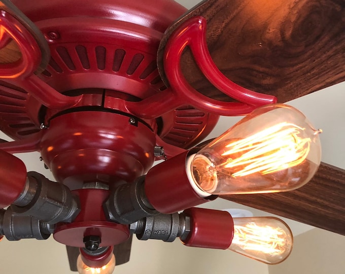 Industrial Vintage Red Fan - Etsy