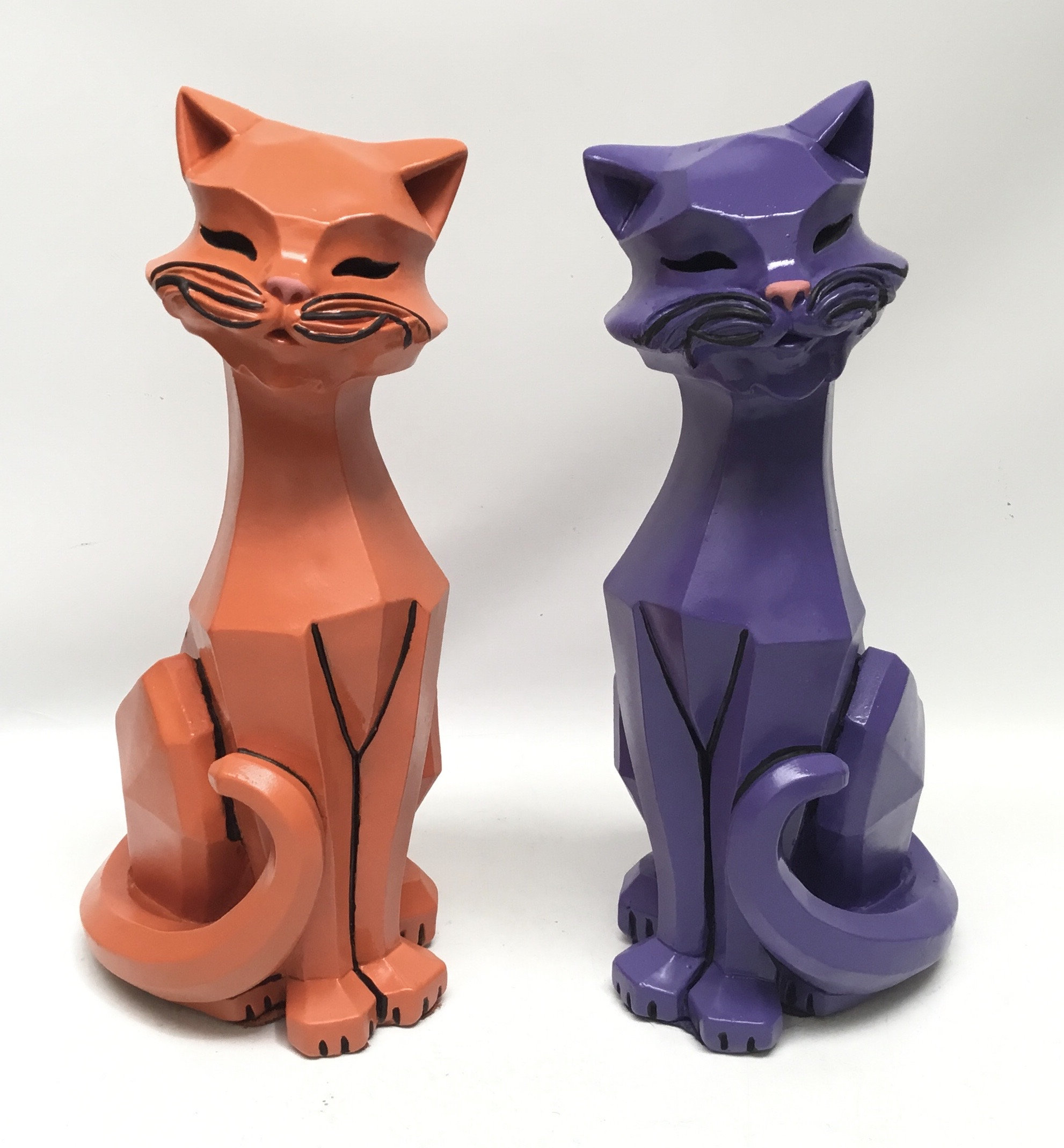 Pair Universal Statuary MCM Cubist Cats 12 Modernist Statues - Etsy