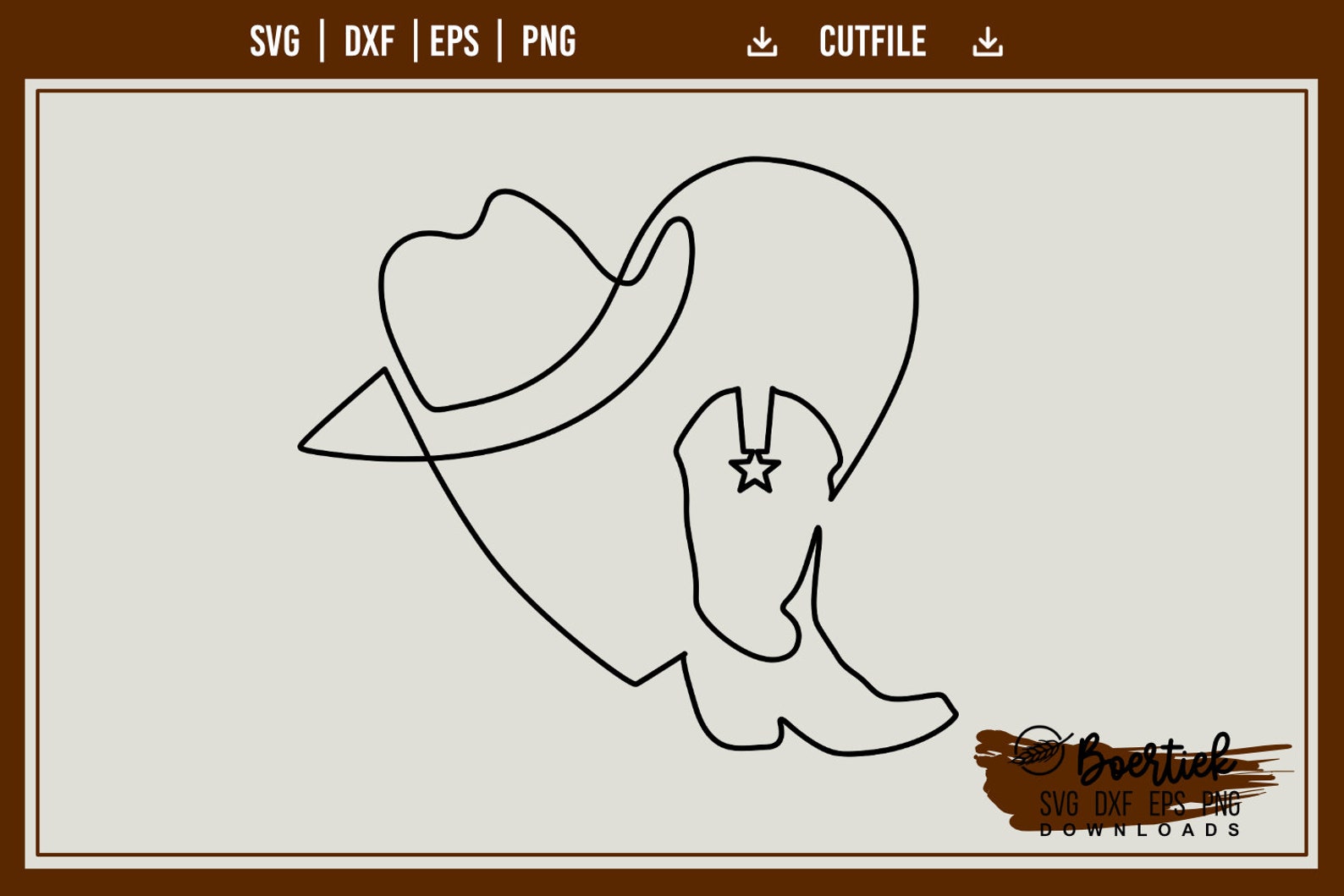 Cowboy-themed Heart Design, SVG Cutfile for Cutting Machines - Etsy