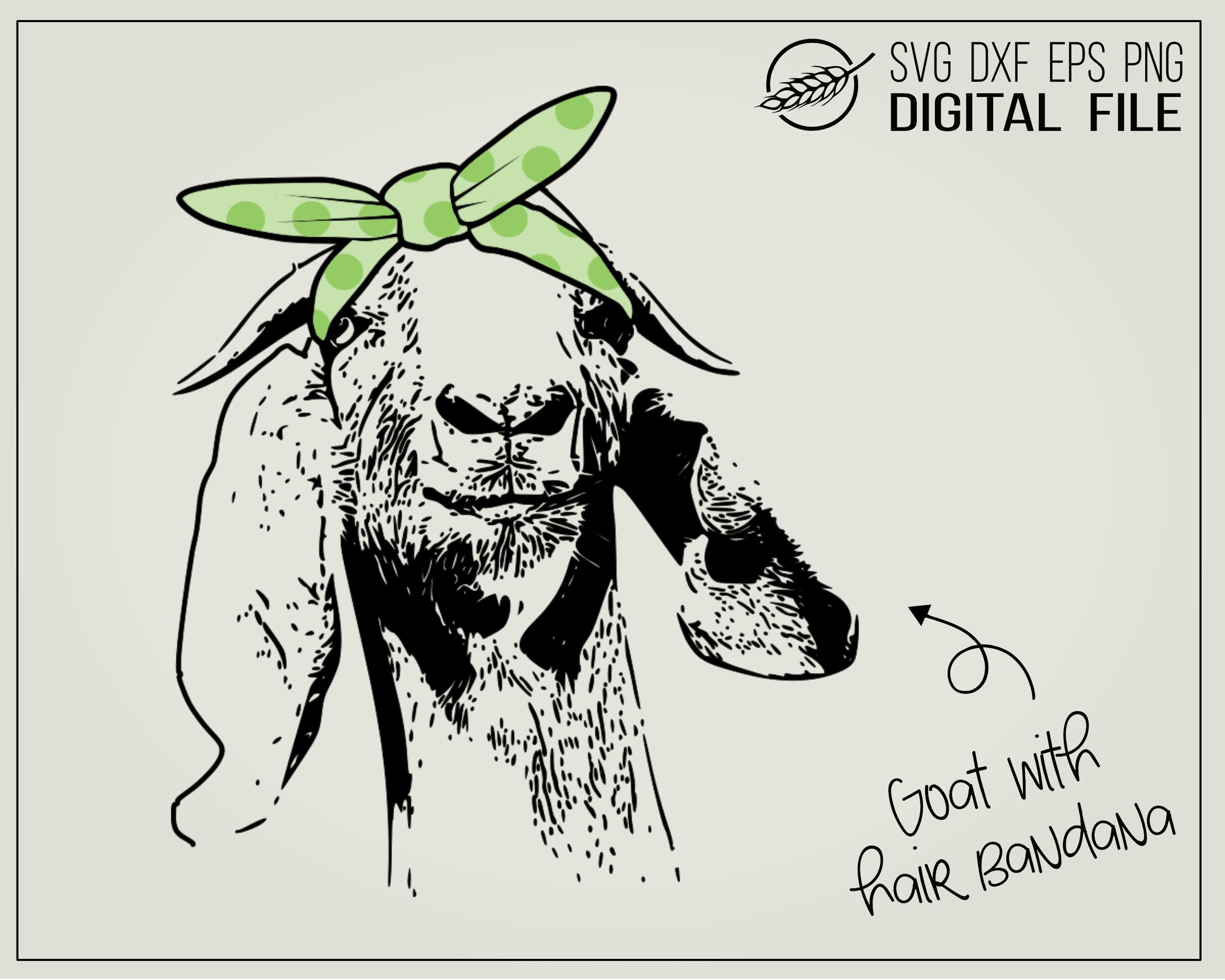 Goat With Hair Bandana SVG Cut File - Etsy