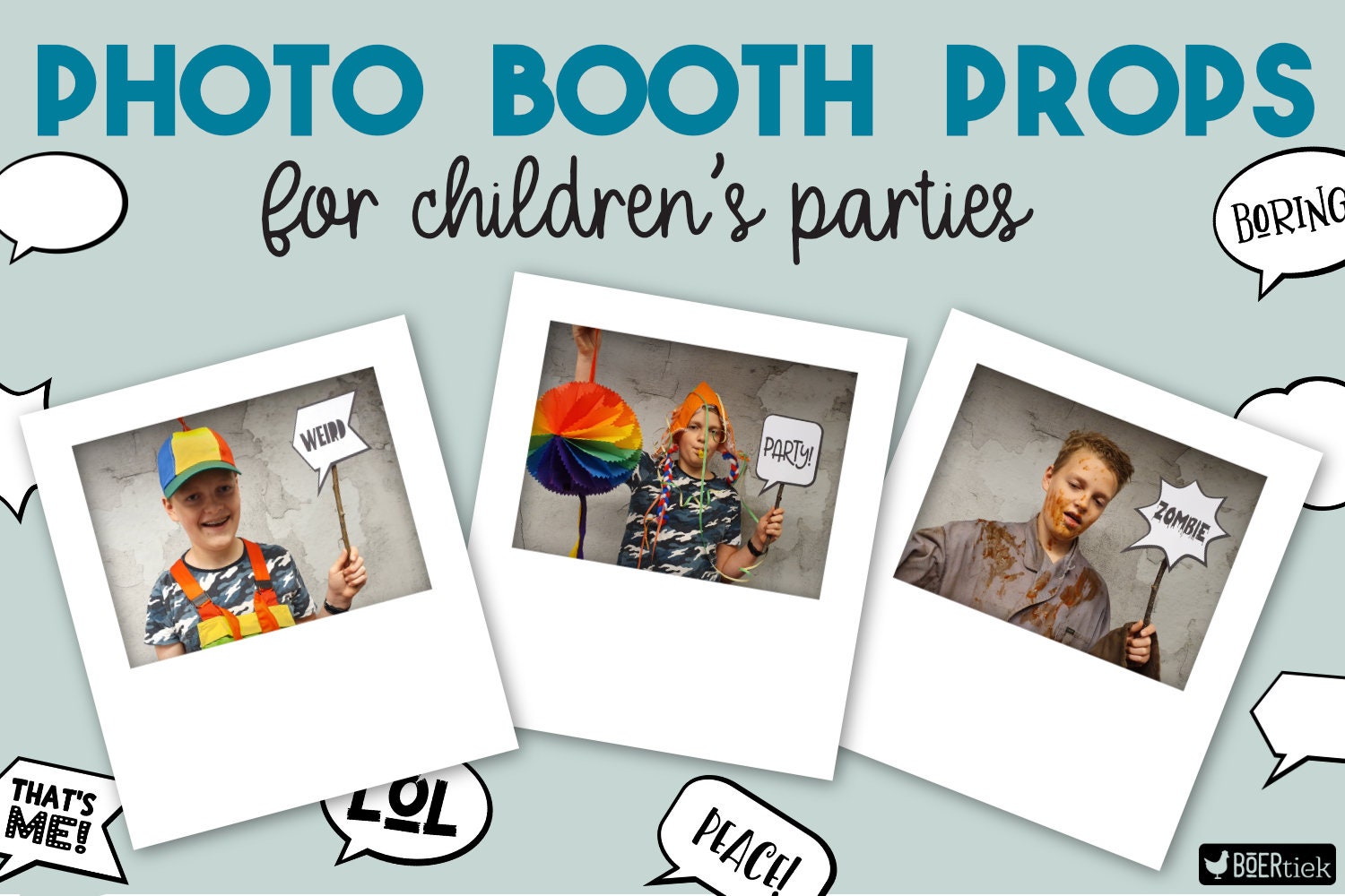 Photo Booth Props for Children's Parties Printable SVG - Etsy