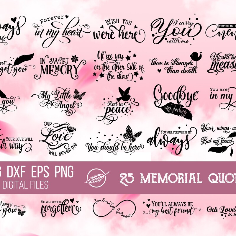 Memorial Quotes Svg - Etsy