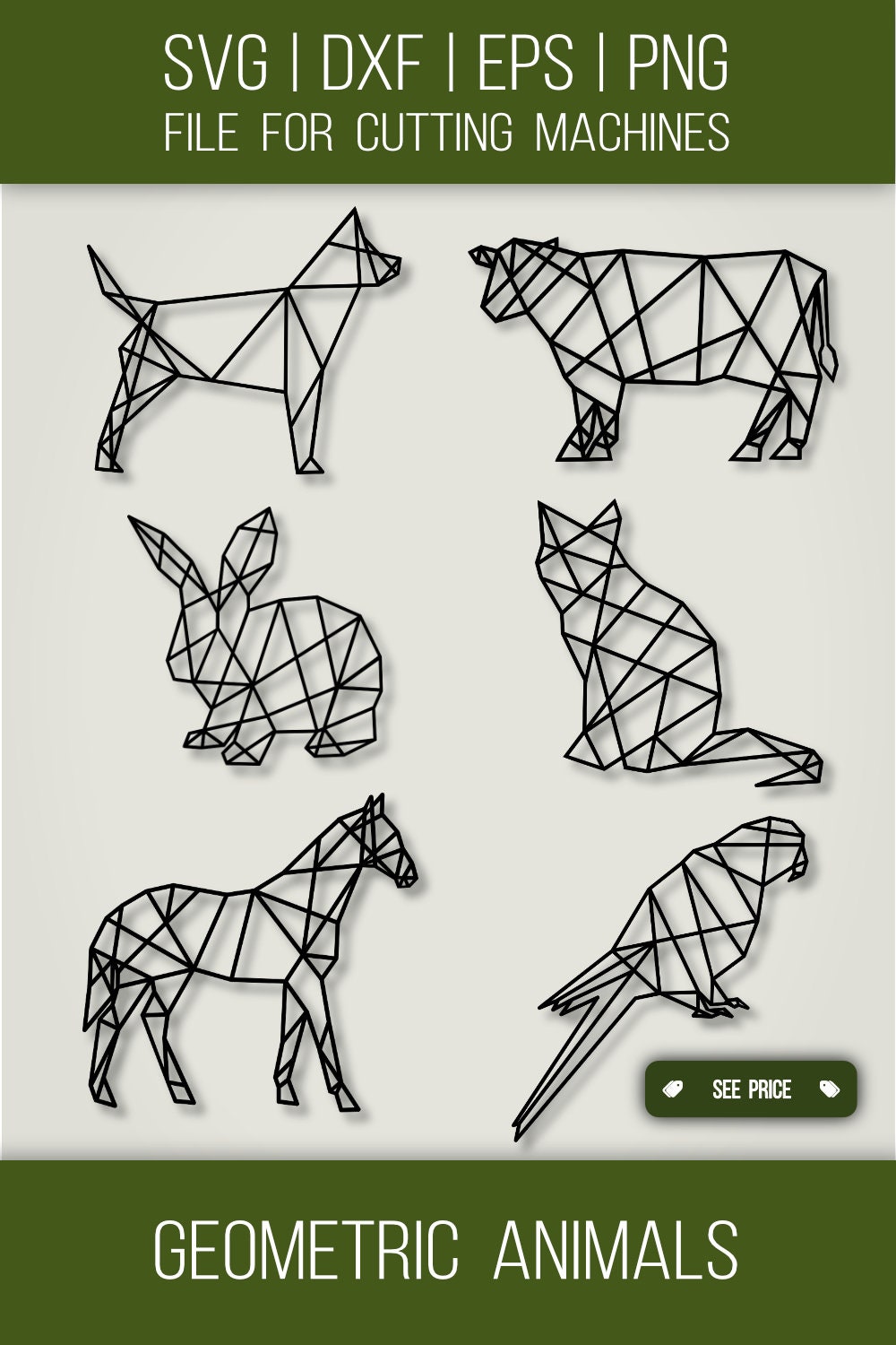 Geometric Animal Bundle Digital Download Svg Dxf Eps Png Cut Files for ...