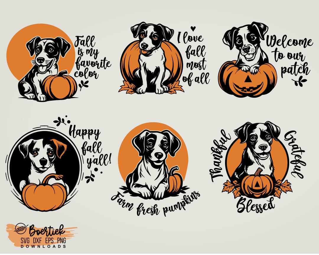 Dogs Fall Bundle SVG File, File for Cutting Machines, Instant Download ...