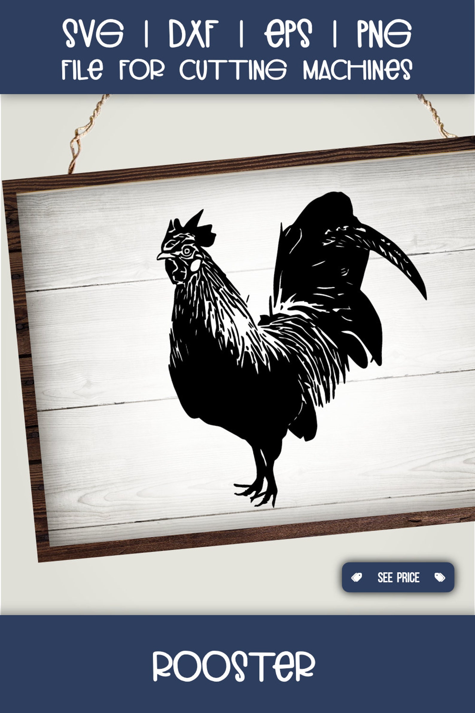 Rooster Digital Download Svg Dxf Eps Png Cut File for Cutting - Etsy