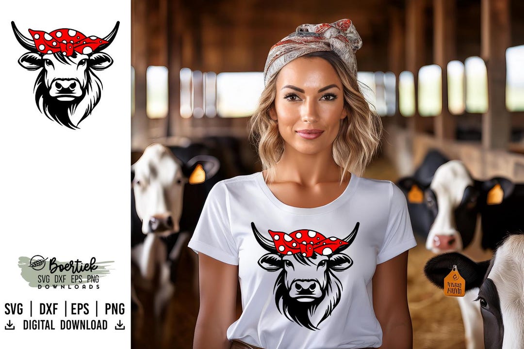 Cow With Bandana, SVG File for Cutting Machines, Instant Download - Etsy