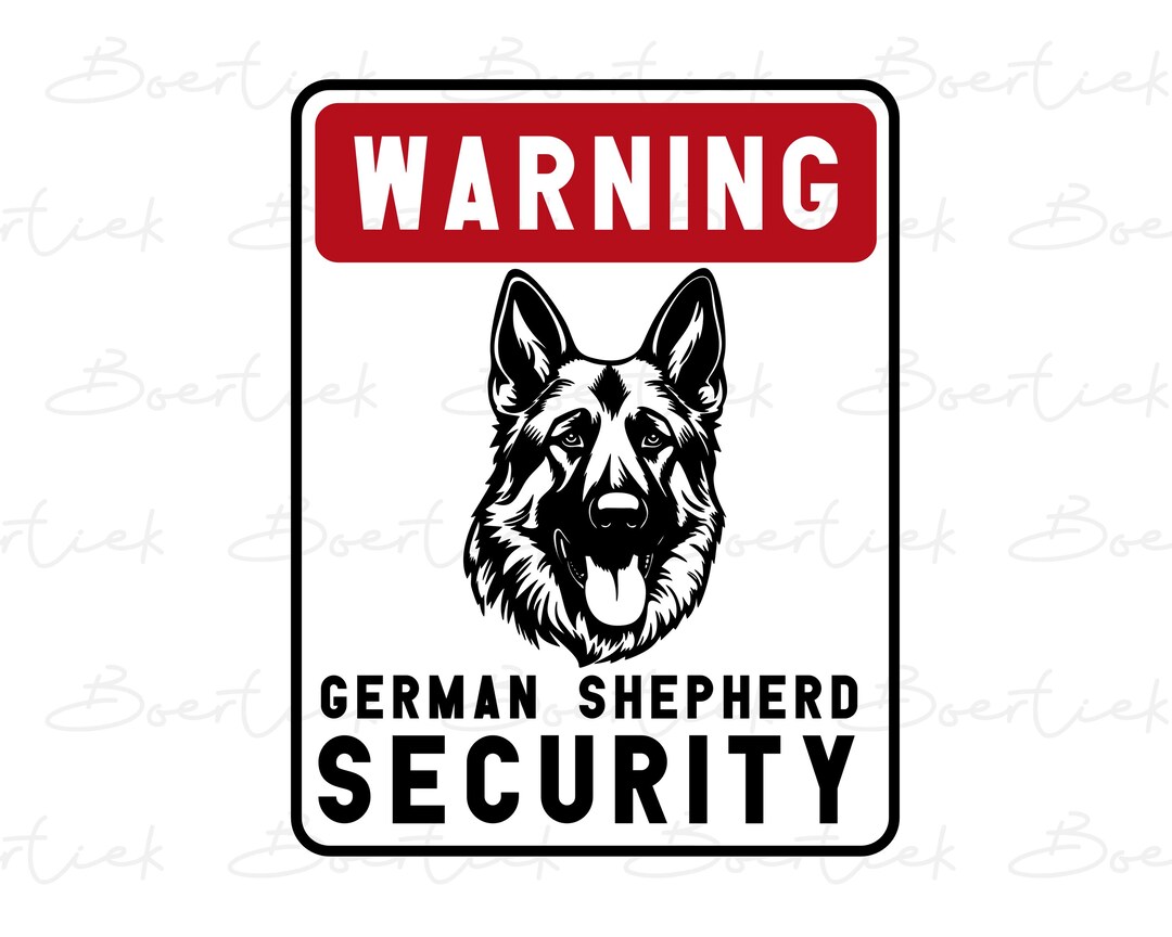 Warning Sign German Shepherd, SVG File for Cutting Machines, Instant ...