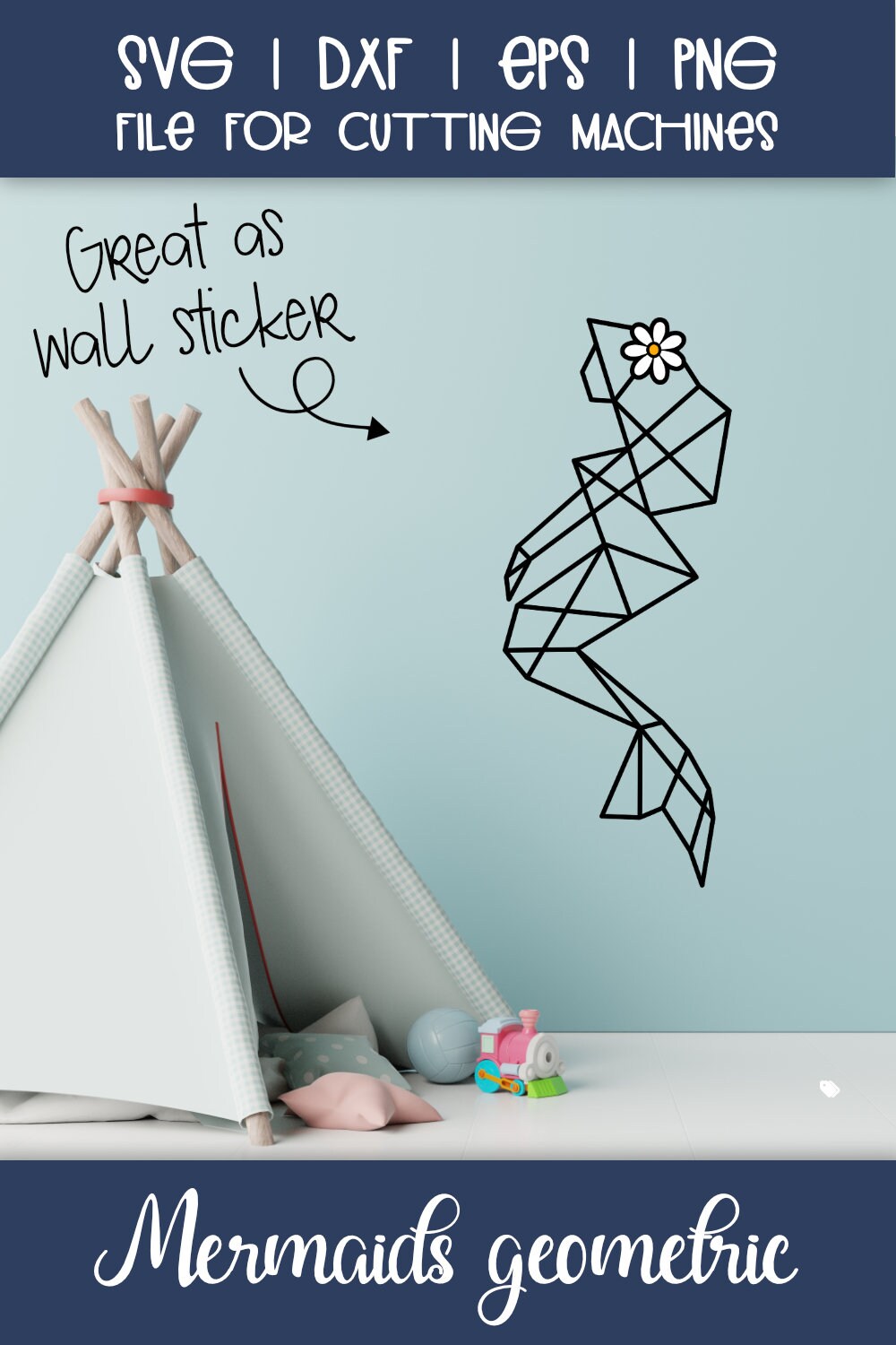 Mermaids Geometric Digital Download Svg Dxf Eps Png Cut Files for ...