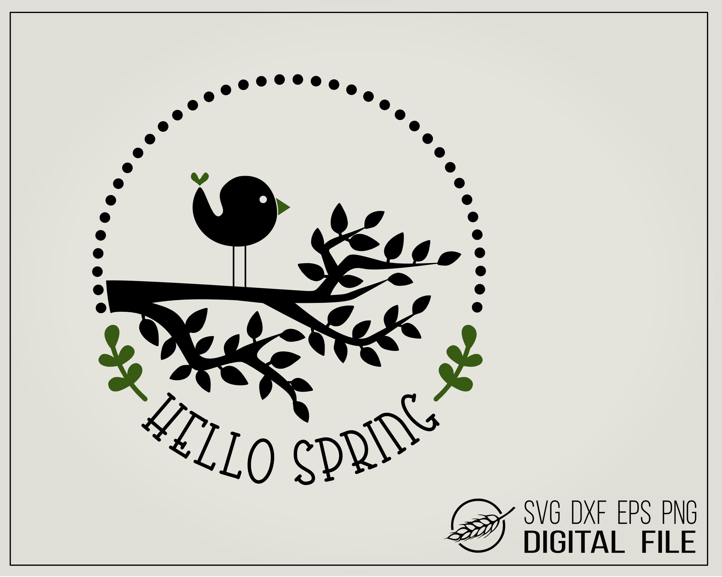 Hello Spring, Digital File for Cutting Machines: Svg/dxf/eps/png File ...