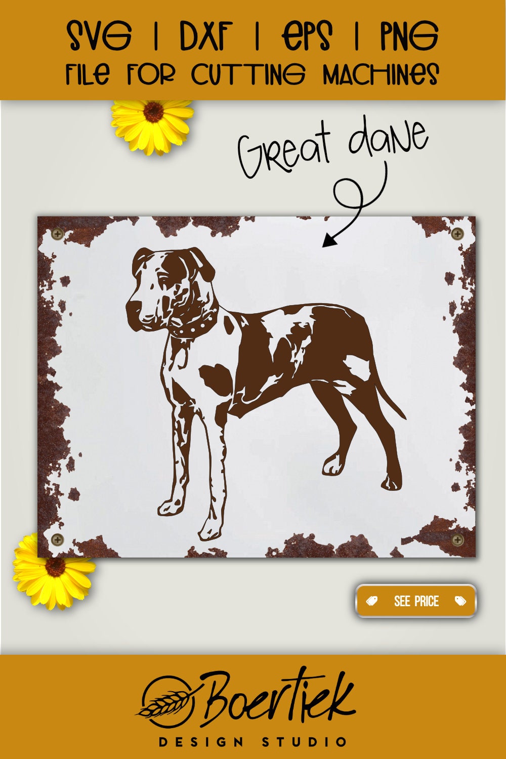 Great Dane Digital Design Svg Dxf Eps Png Cut File for Cutting Machines ...
