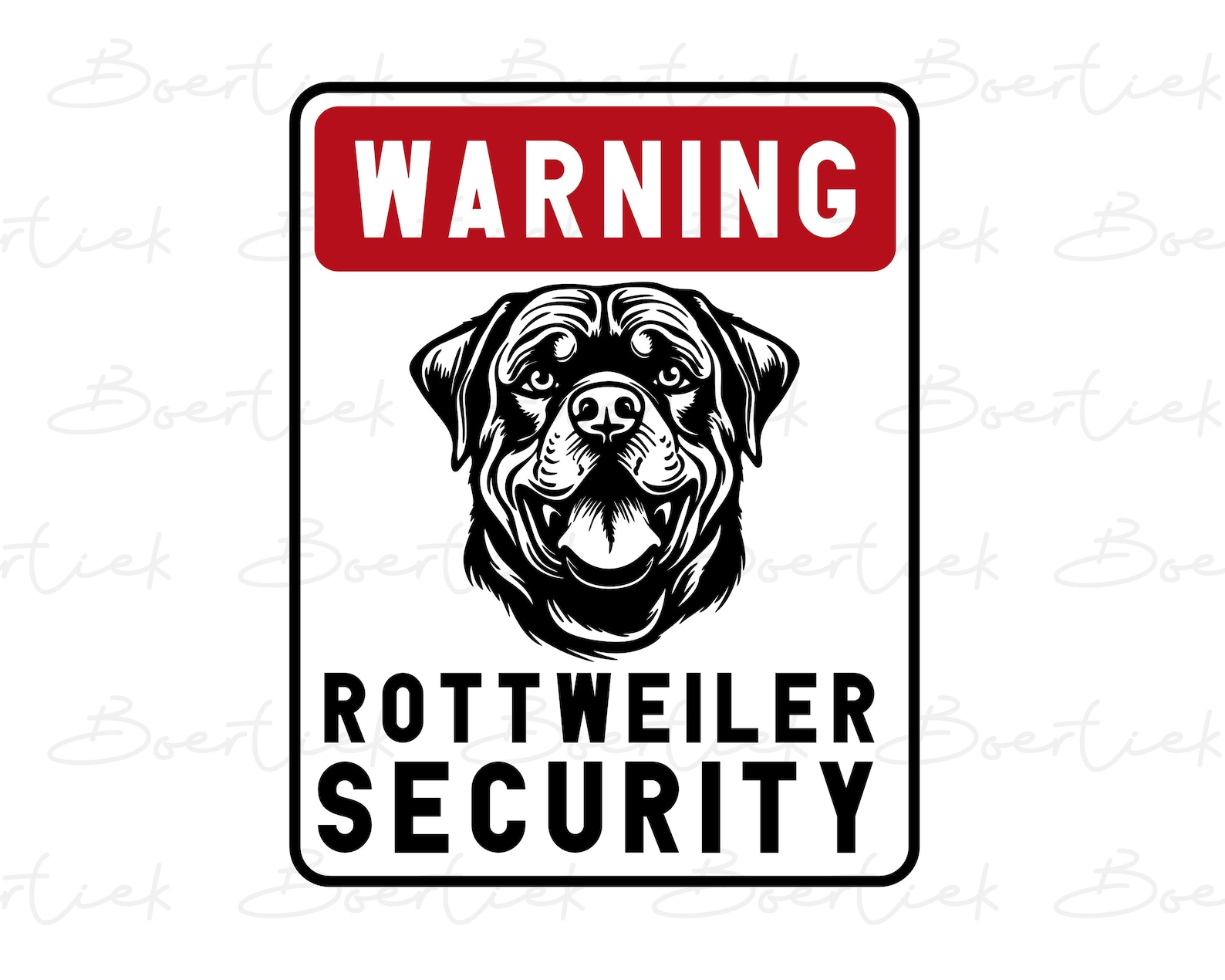 Warning Sign Rottweiler, SVG File for Cutting Machines, Instant ...