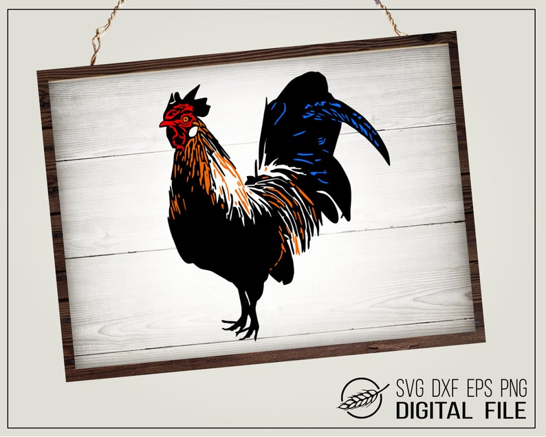 Rooster Colour Art Digital Download Svg Dxf Eps Png Cut File - Etsy