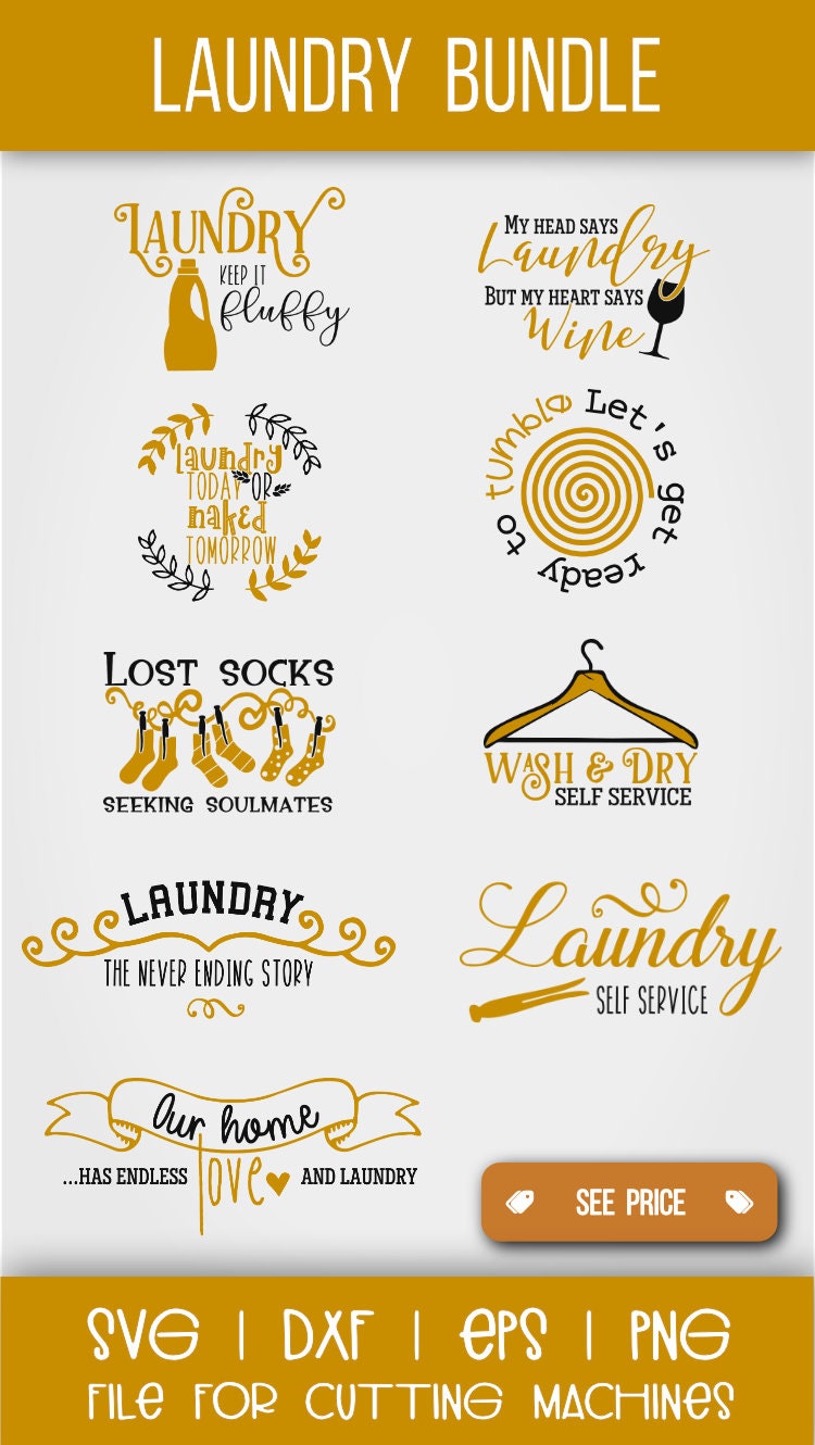 Laundry bundle, SVG cut files - Etsy Nederland