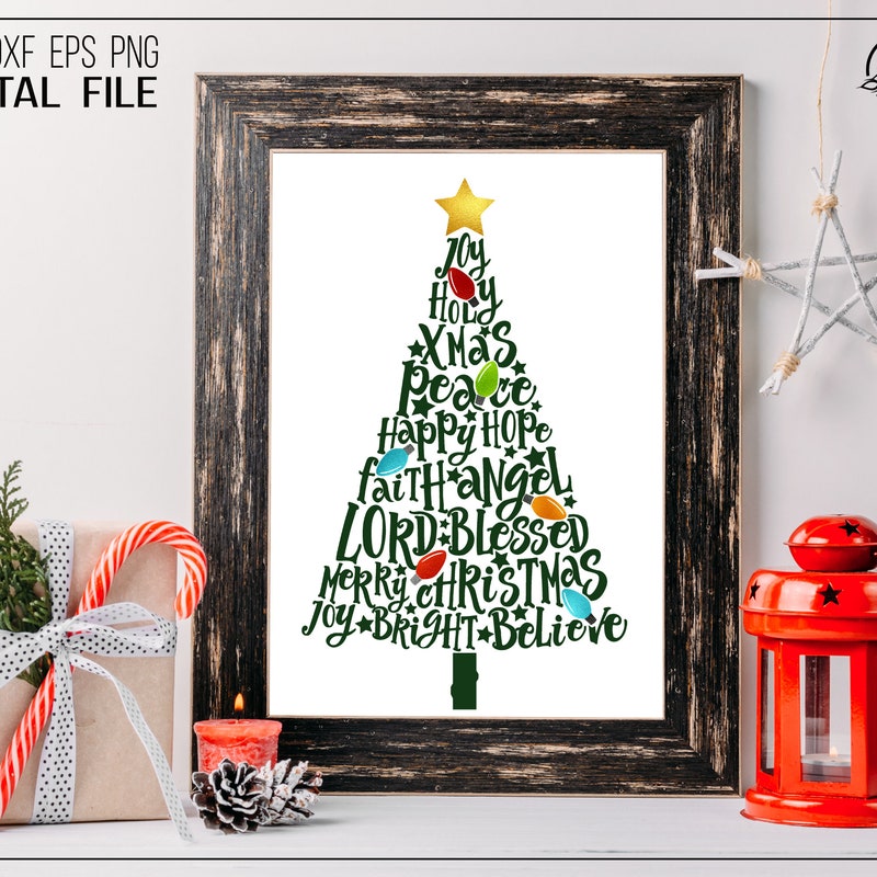 Christmas Tree Words - Etsy