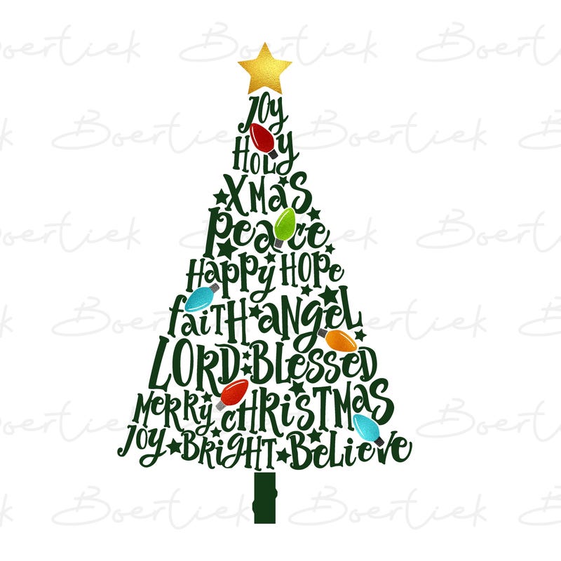 Christmas Tree Words - Etsy