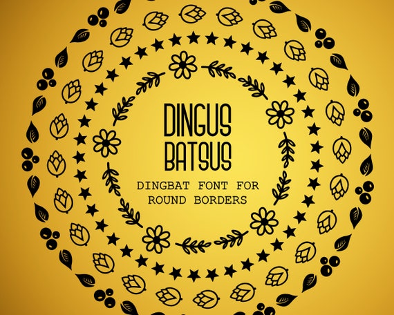 Dingus Batsus a dingbat font for making beautiful round and | Etsy