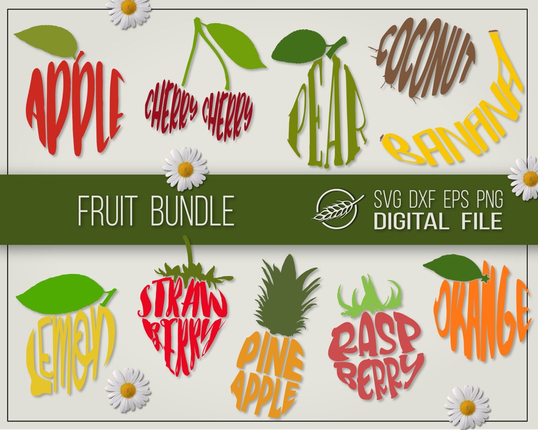 Fruit Bundle, 10 Designs, SVG Cut Files - Etsy