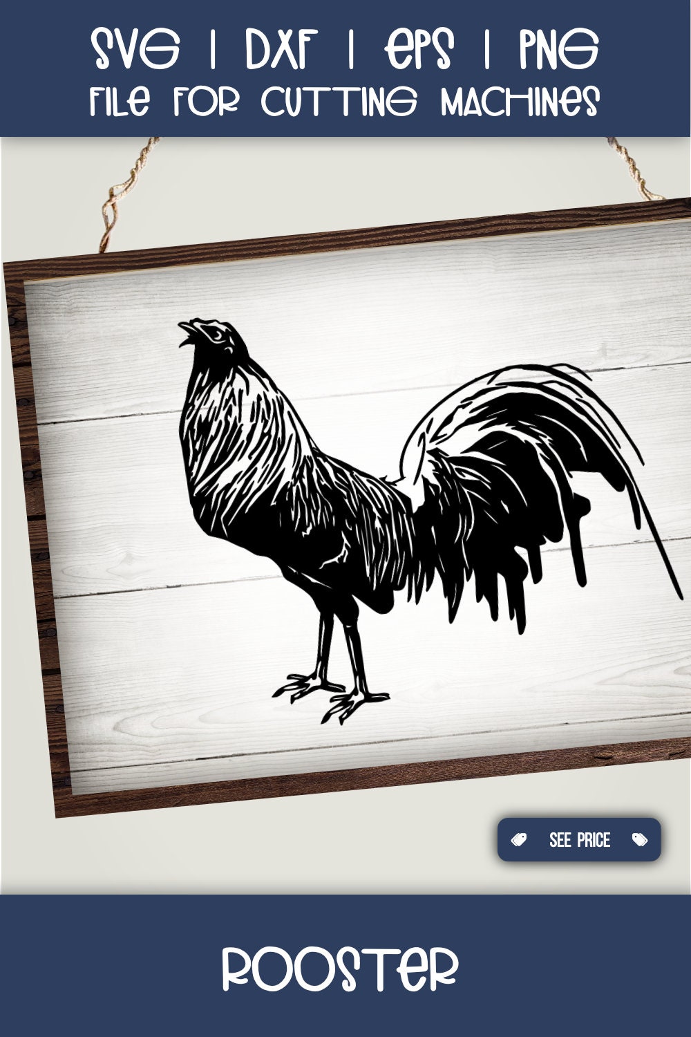 Rooster 1 Digital Download Svg Dxf Eps Png Cut File for - Etsy
