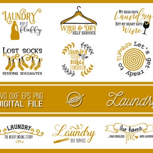 Laundry bundle, SVG cut files - Etsy Nederland
