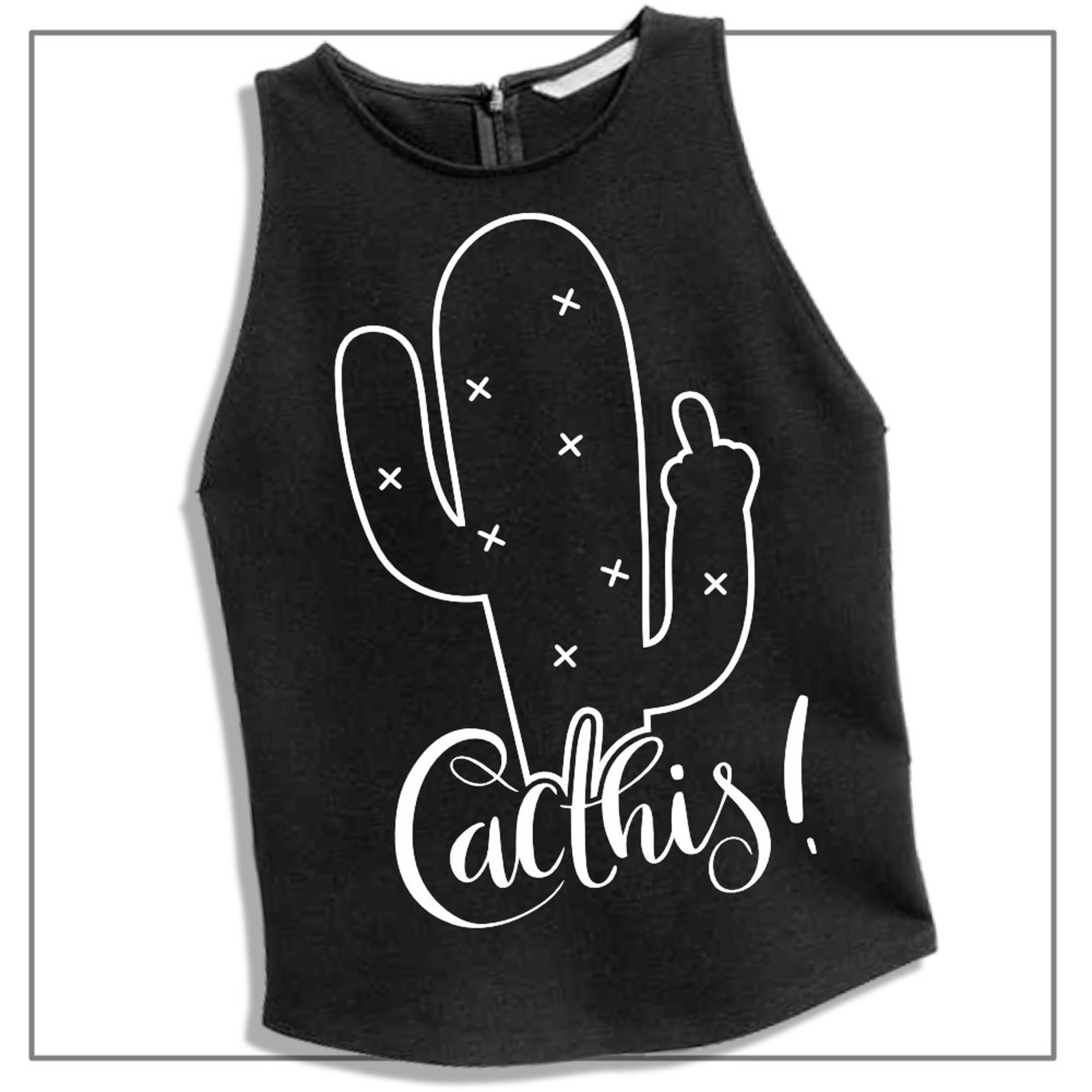 Cacthis! Cactus With Middle Finger. Cut File. Hand Draw and Hand ...