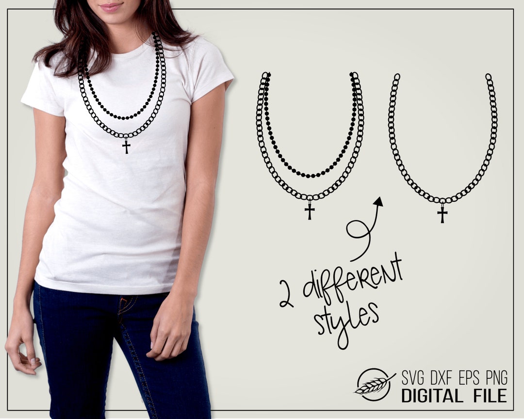 Necklace With Cross, SVG Cut File - Etsy