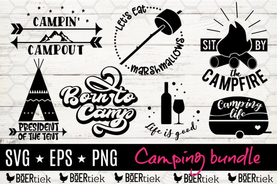 Camping Bundle Cutting File SVG/EPS/PNG File | Etsy