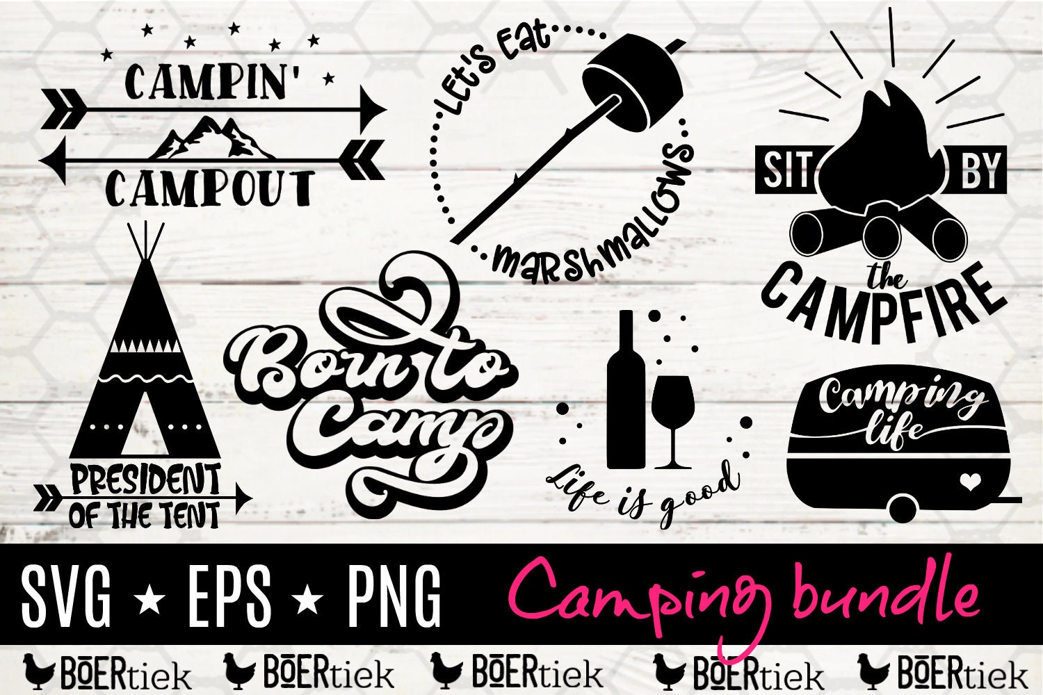 Camping Bundle, Cutting File, SVG/EPS/PNG File - Etsy