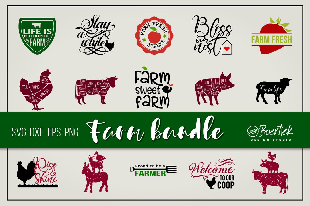 Farm Bundle, SVG Cut Files - Etsy