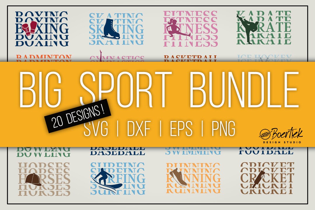 Big Sport Bundle, 20 Designs, SVG Cut Files - Etsy