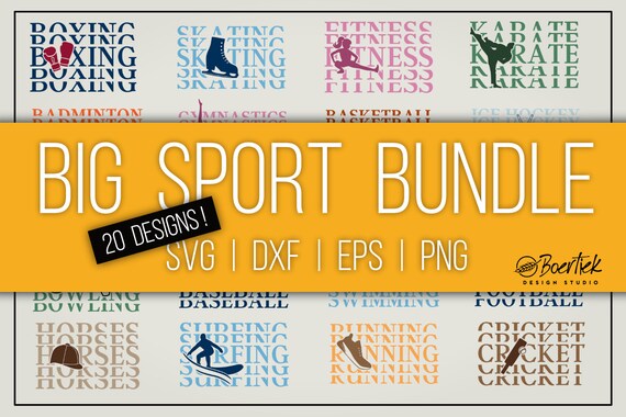 Big Sport Bundle 20 Designs SVG Cut Files | Etsy