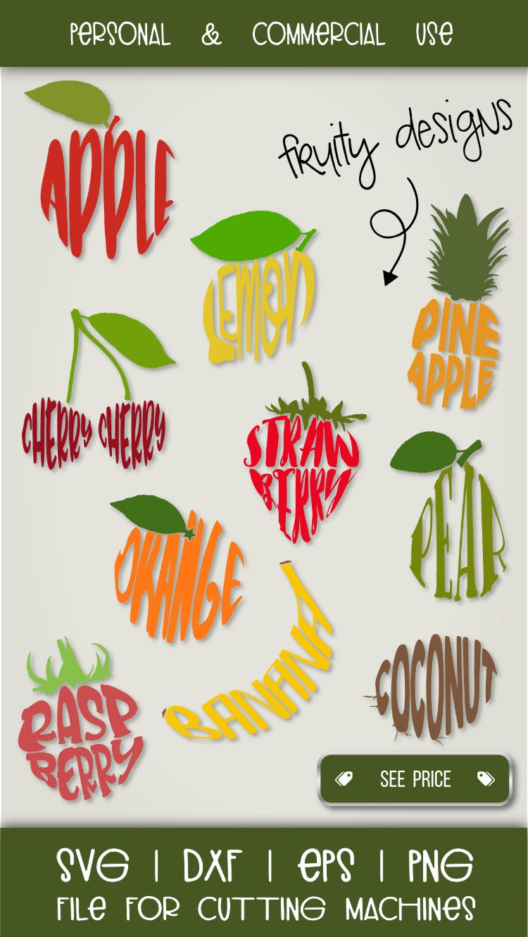 Fruit bundle 10 designs SVG cut files | Etsy