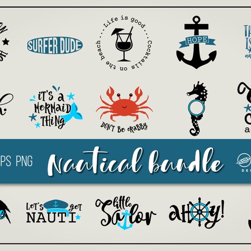 17 Nautical Marine Nautical SVG Bundle Nautical SVG - Etsy