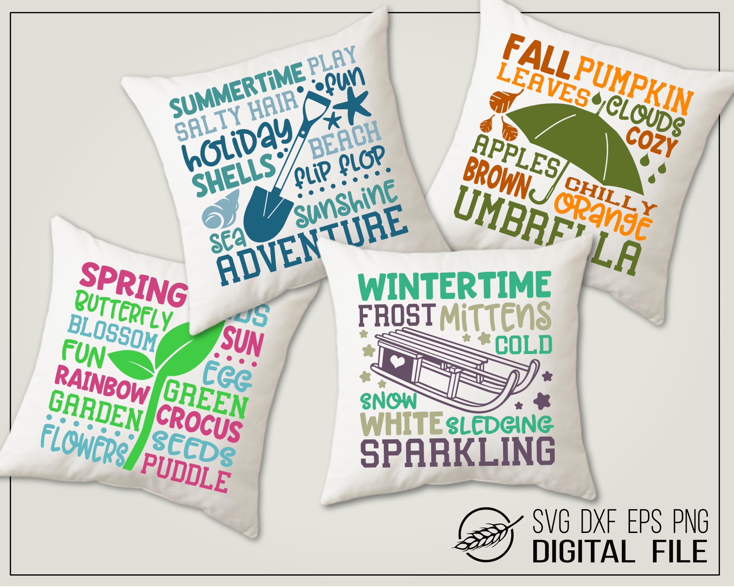 Seasons, Digital Svg Dxf Eps Png Cut Files for Cutting Machines ...