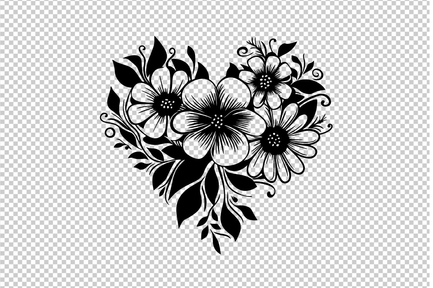 Flower Heart SVG, File for Cutting Machines, Instant Download - Etsy
