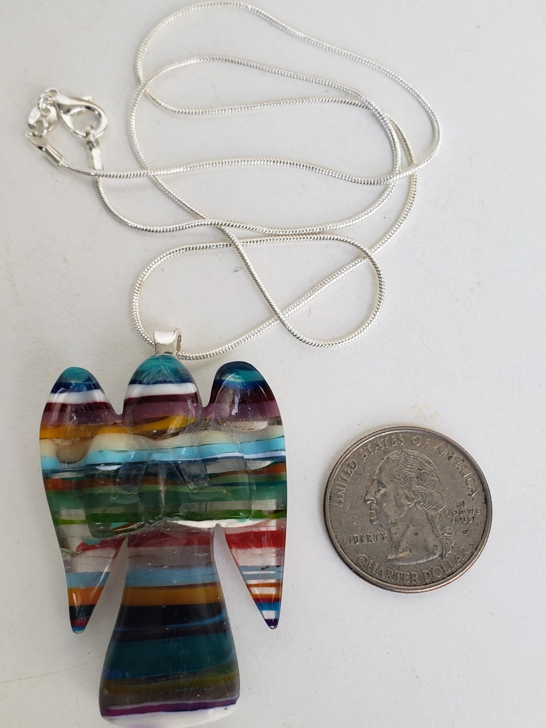 Praying Angel Made of Surfite/surfstone Pendant Necklace, Upcycled ...